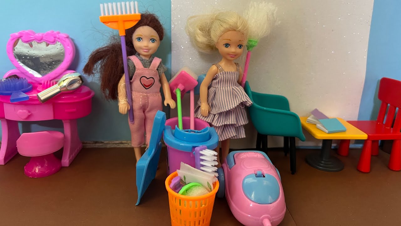 Cleaning the room | Cleaning day - elsa and anna - vacuum - chores # ...
