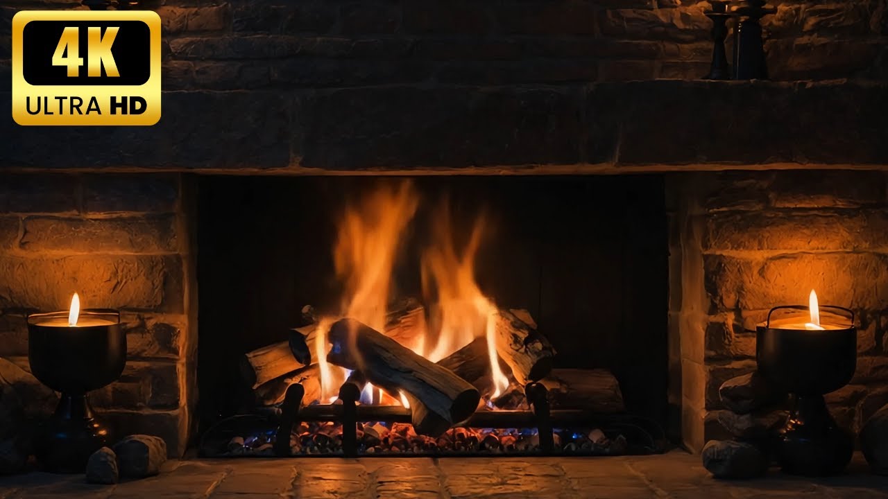 🔥 Relaxing Fireplace Ambience in Stunning 4K | Crackles & Warm ...