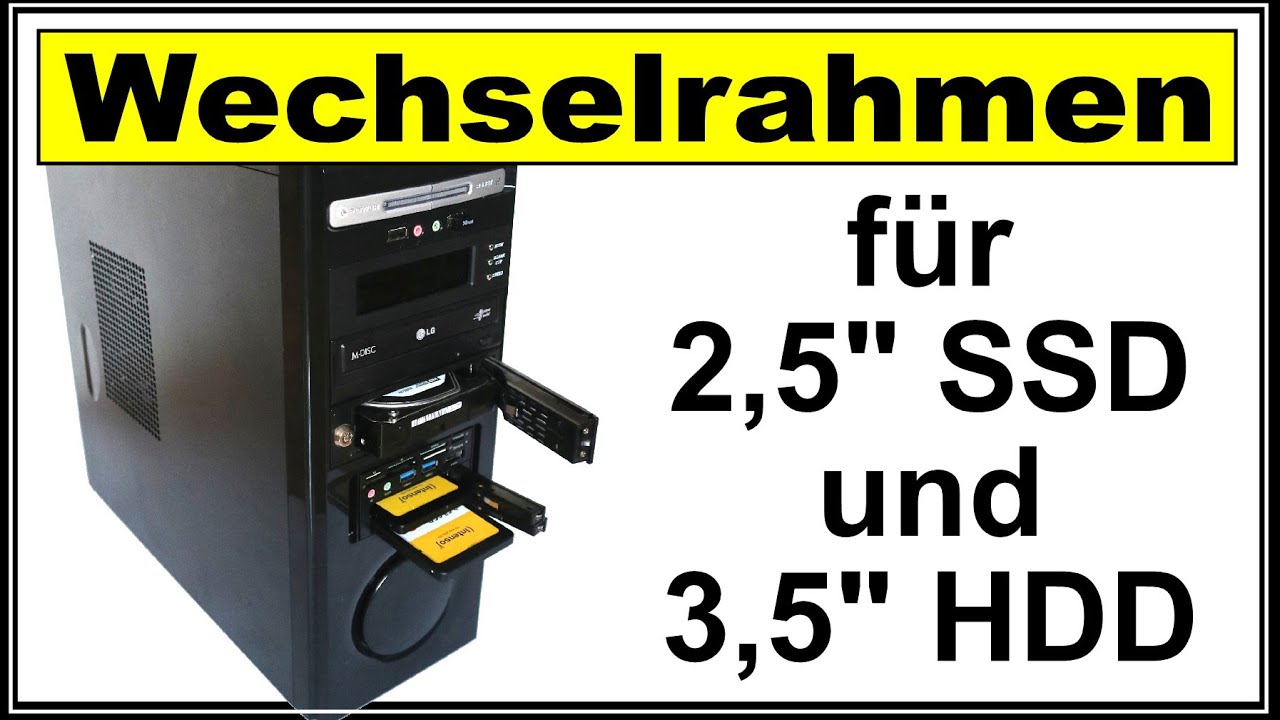 PC Wechselrahmen für SSD 2,5" und HDD 3,5" Festplatte Einschub Dual Bay ...