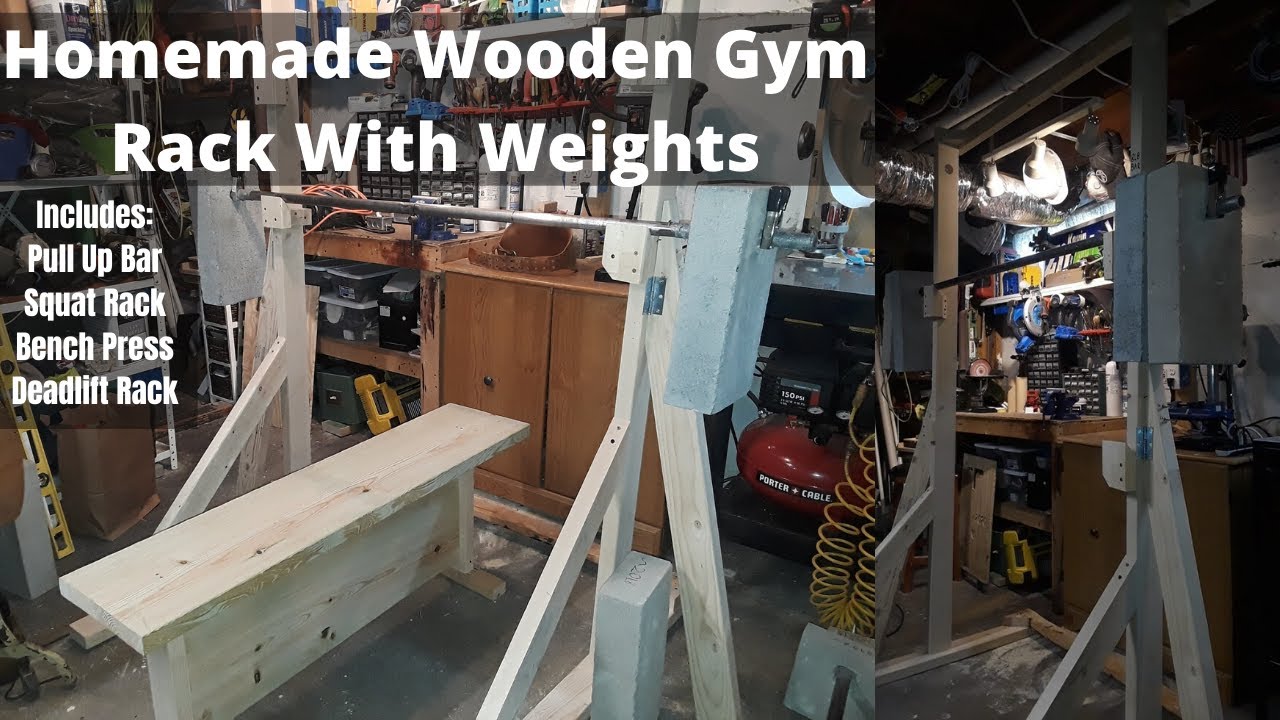 Homemade Wooden Gym Rack - YouTube