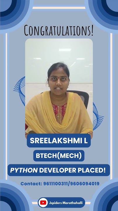 Student Successfully Placed | Python Full Stack Development | Jspiders Marathahalli ...
