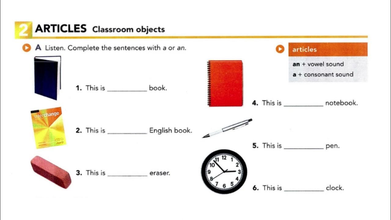 Articles Classroom objects - YouTube