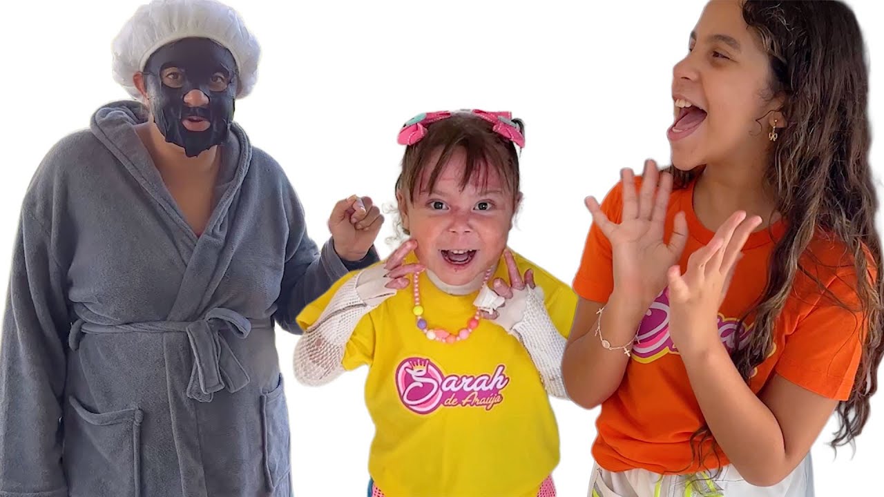 Sarah e Eloah em uma história engraçada da mamãe e a máscara de Skin ...