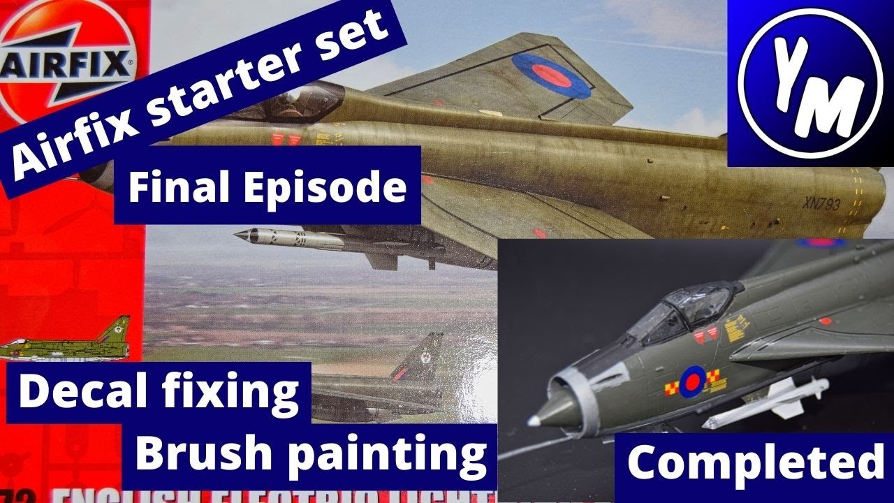 Airfix starter set lightning finishing the scale model build - YouTube