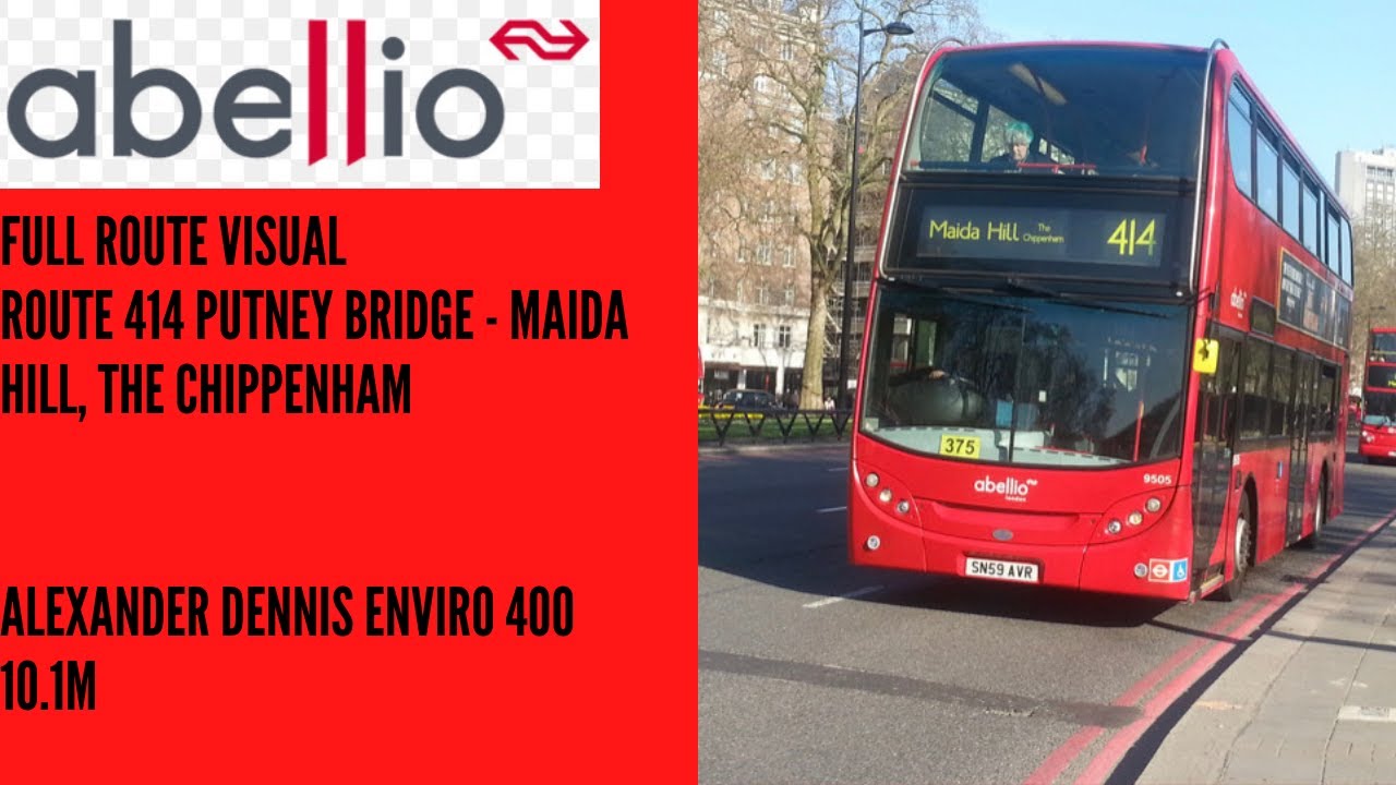 Full Route Visual | Abellio London Route 414 Putney Bridge - Madia Hill ...