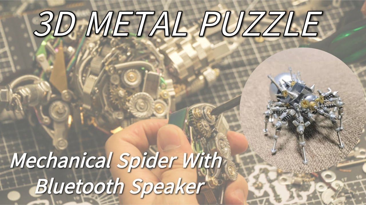SAVWAY Metal Model Kits Spider Model with Bluetooth Speaker 3D Build ...