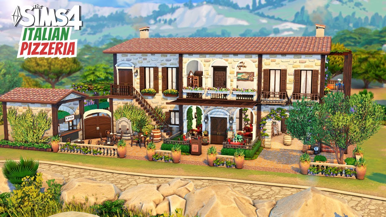 Italian Pizzeria 🍕Apartments & Wine Shop | The Sims 4 Speed Build | No ...