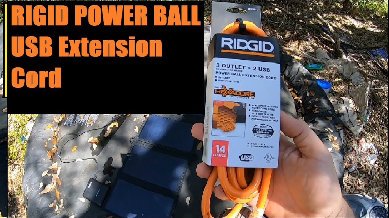 Rigid Power Ball USB 3 outlet extension cord - YouTube