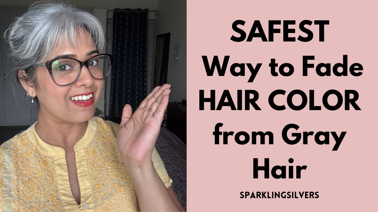 SAFEST Way to Fade Hair Color from GRAY HAIR | SPARKLINGSILVERS - YouTube