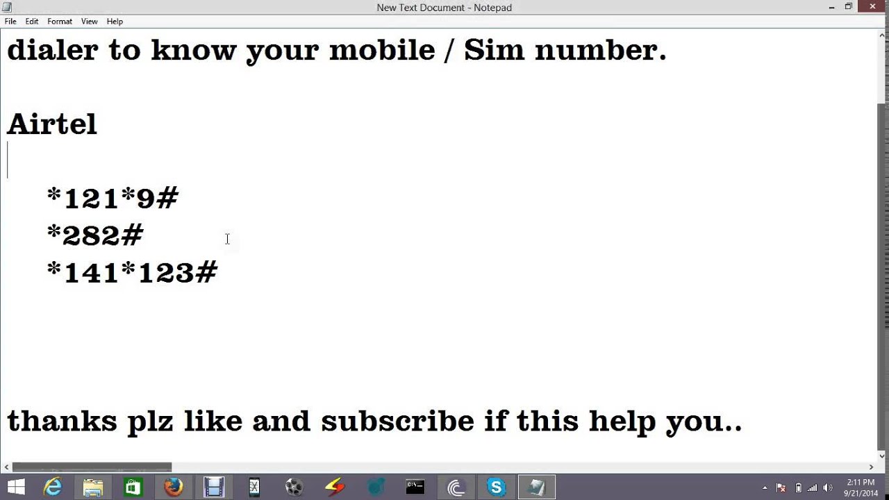 How To Know Your Own Airtel Sim Number - YouTube