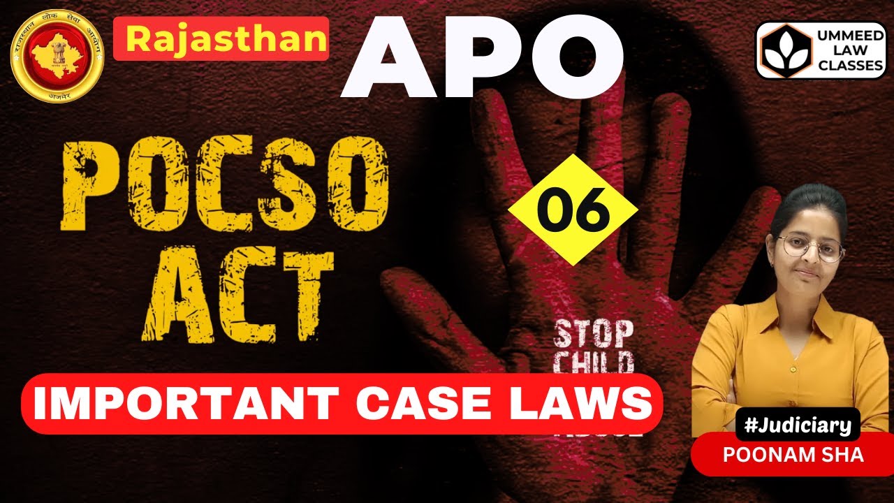 POCSO Act 2012 I Rajasthan APO Crash Course Class 6 | By Poonam Sha #law #APO #judiciary #pocso ...