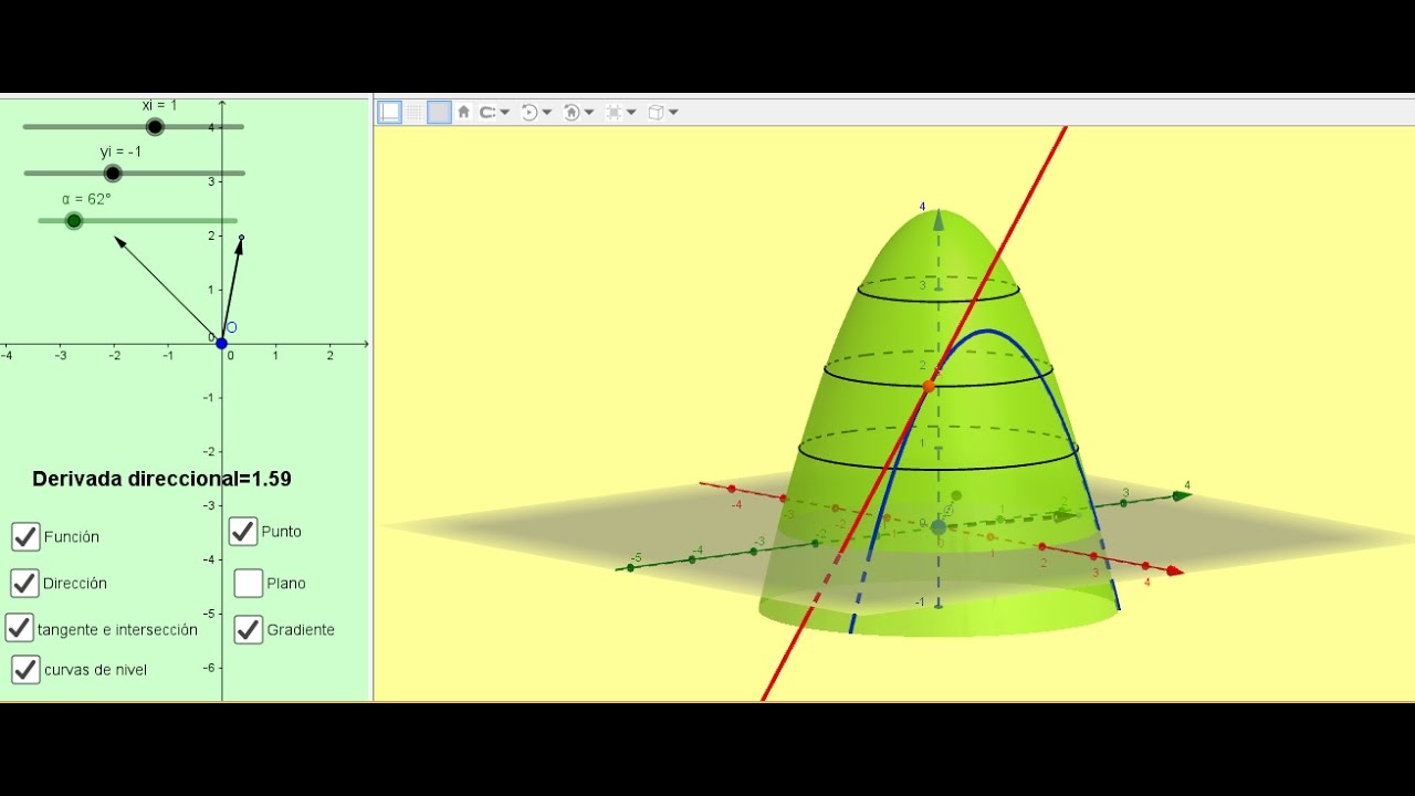 11 - Curso GeoGebra 3D. Parte 2. Gradiente y derivada direccional - YouTube
