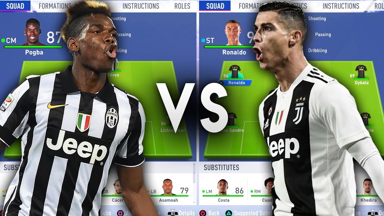 Paul Pogba's Juventus VS Ronaldo's Juventus - FIFA 19 Experiment - YouTube