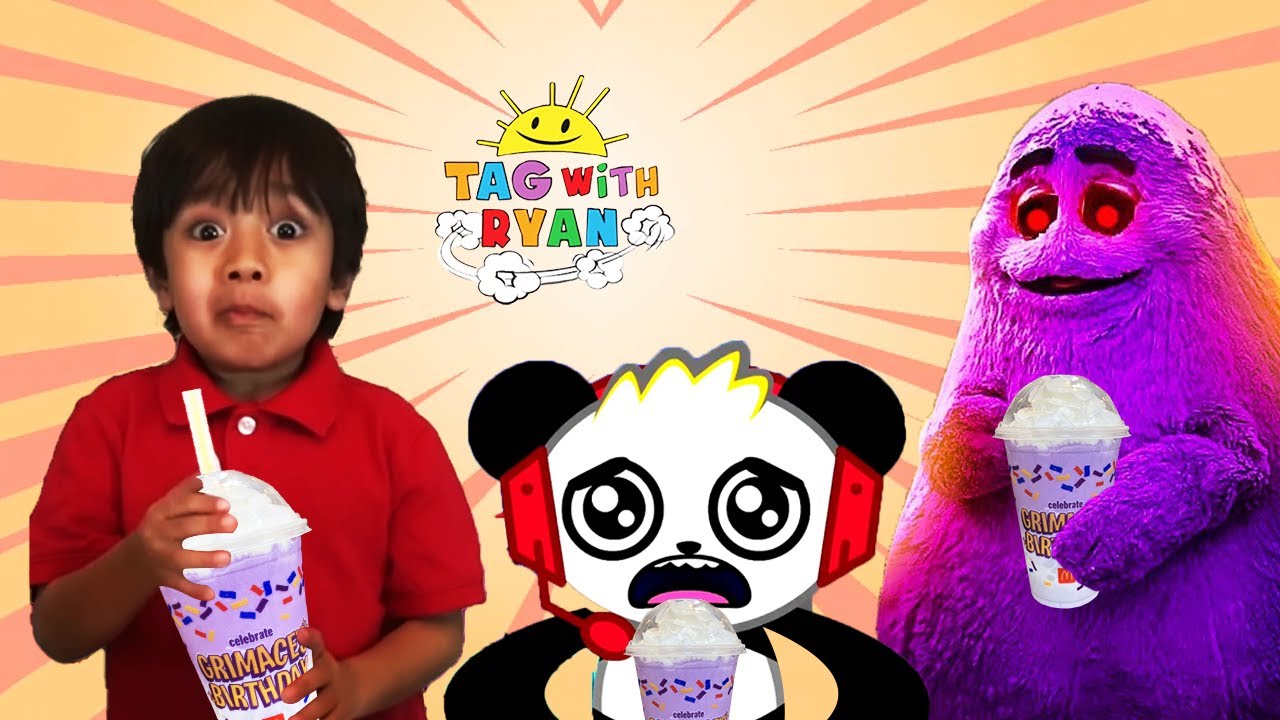 Ryan's World Try Grimace Shake Challenge in Real Life! Tag with Ryan ...