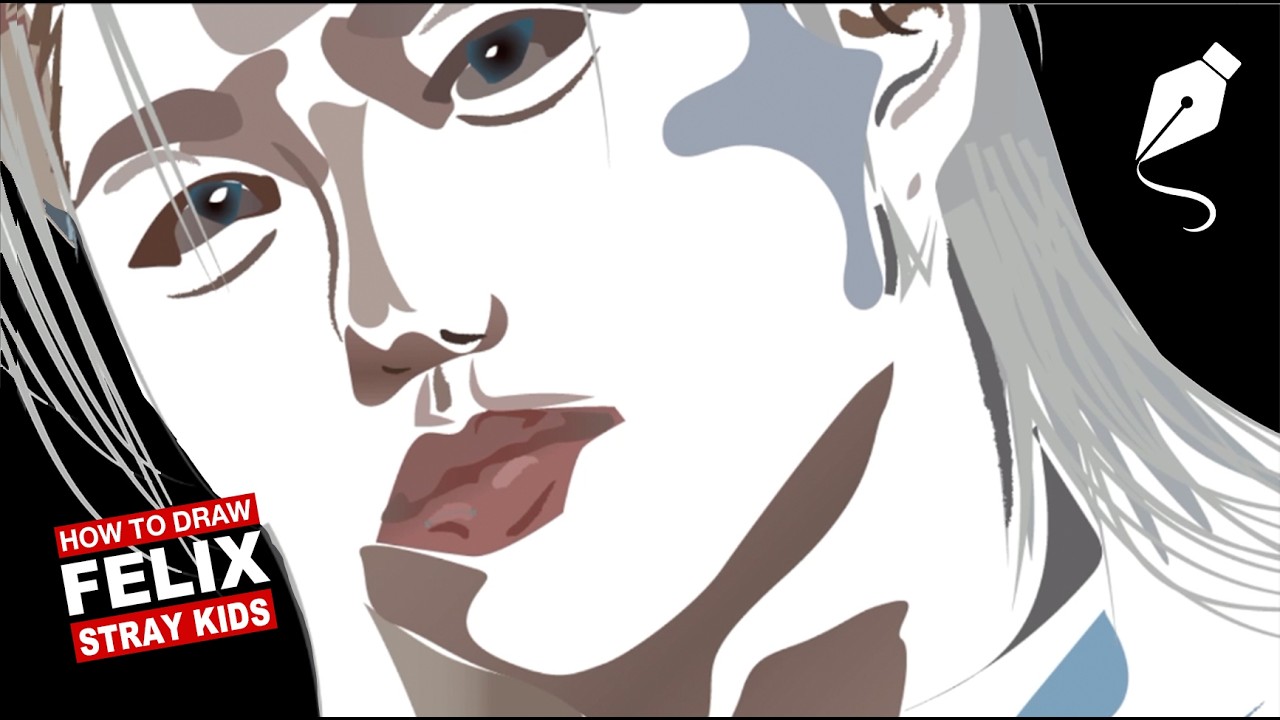 Drawing From Photo to Vector Felix from Stray Kids – Illustrator Guide ...