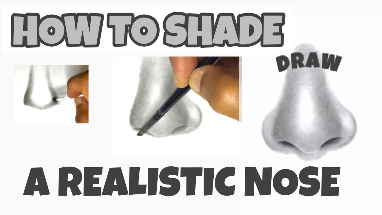 HOW TO DRAW and SHADE A REALISTIC NOSE: Charcoal Graphite - YouTube