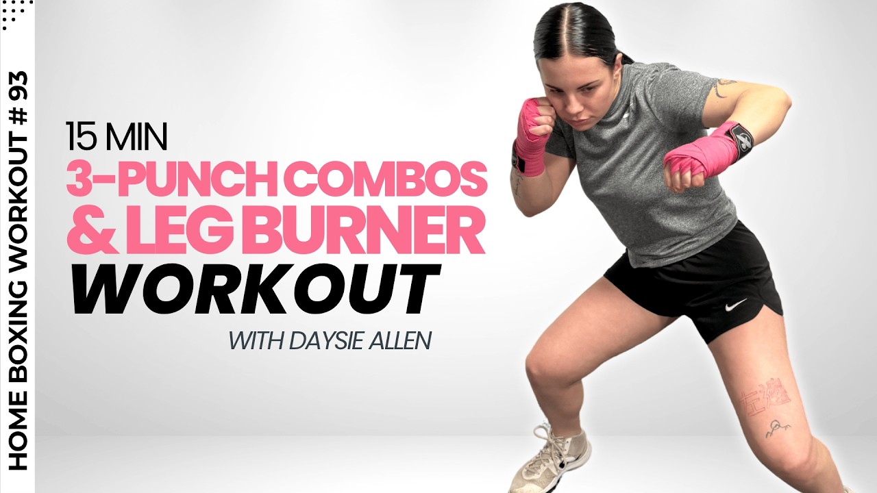 15 Min Lower Body Boxing Workout | With 3-Punch Combos - YouTube