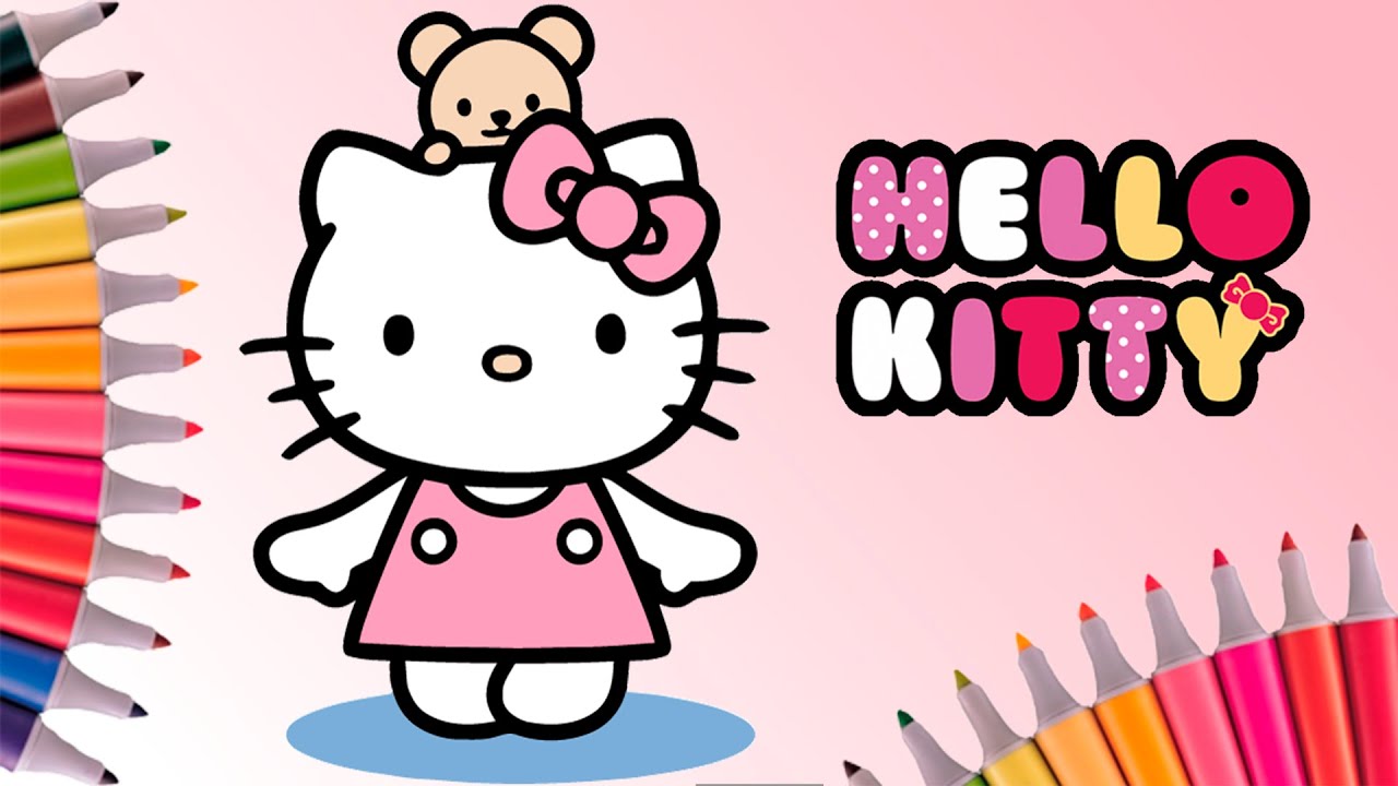 Coloring Hello Kitty with markers | Hello Kitty & Animals | Art Colors ...