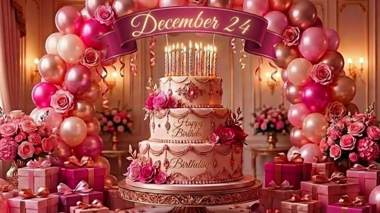 24 December HAPPY Birthday SONG 🎂 Today Birthday Wishes – 24 December 🎉 ...
