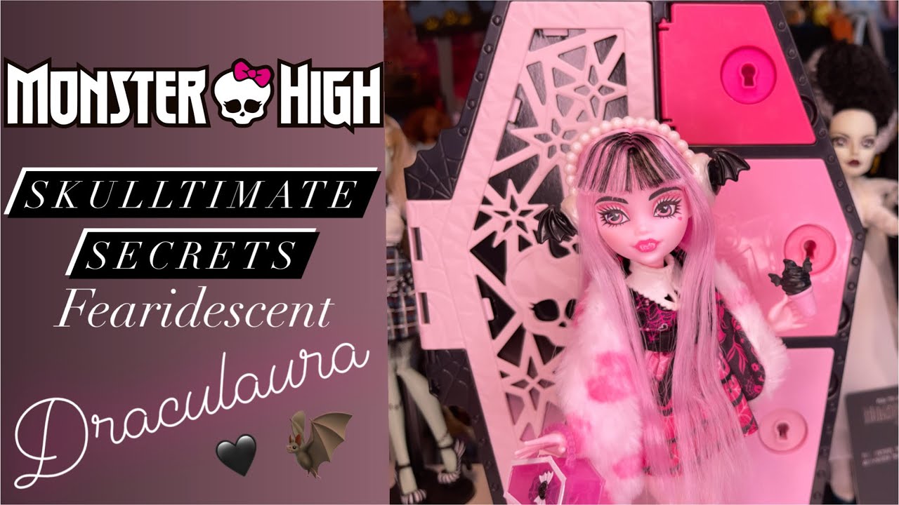 Monster High Skulltimate Secrets Fearidescent Draculaura unboxing and ...