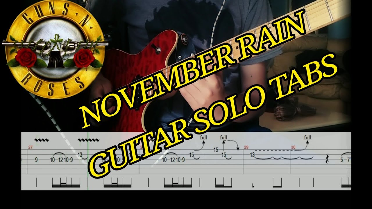 Guns N' Roses - November rain | Guitar solo cover & tabs - YouTube