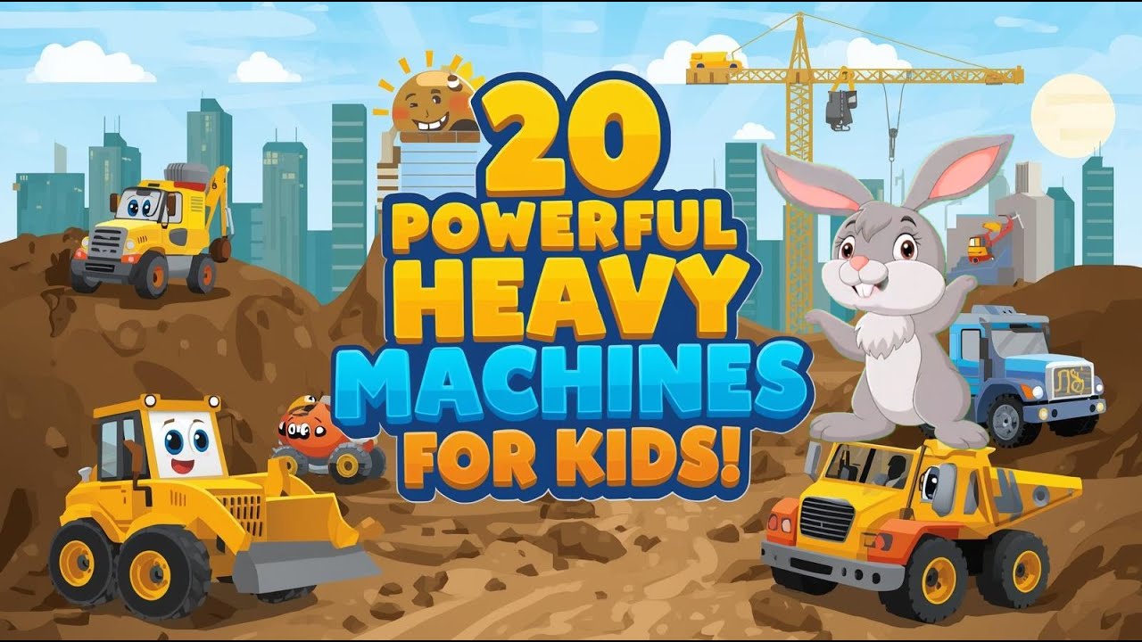 20 Types Of Heavy Machinery for Kids | #machinery #bulldozer #crane # ...