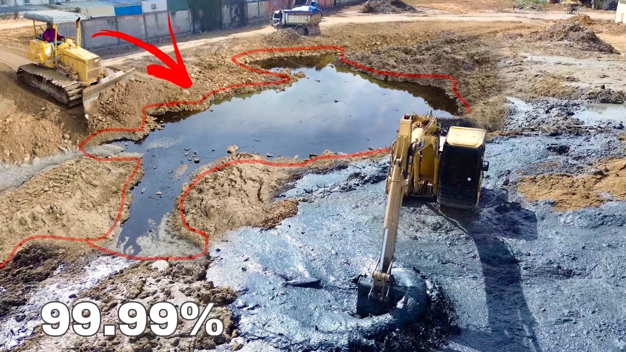 Completely Transformed Oil Sludge Pond into Solid Ground By CAT ...