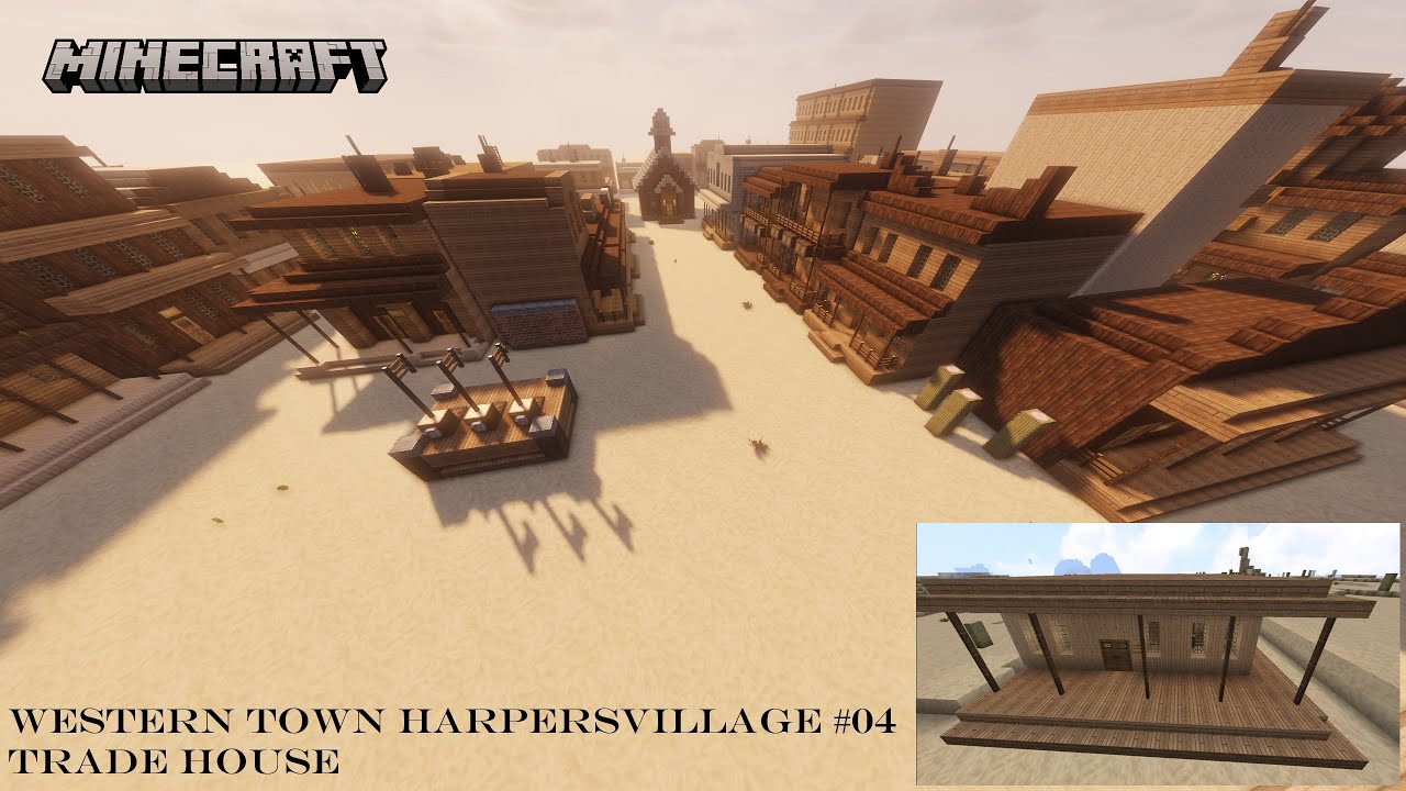 Minecraft- Western Town Harpersvillage #04- Trade House - YouTube