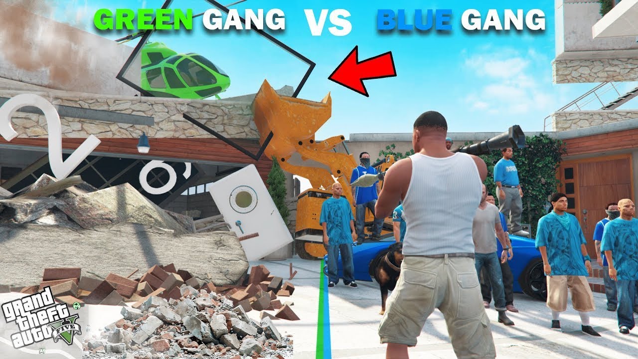 Franklin Blue Gang Destroyed Shinchan Green Gang's Base In GTA 5! //🥵 ...