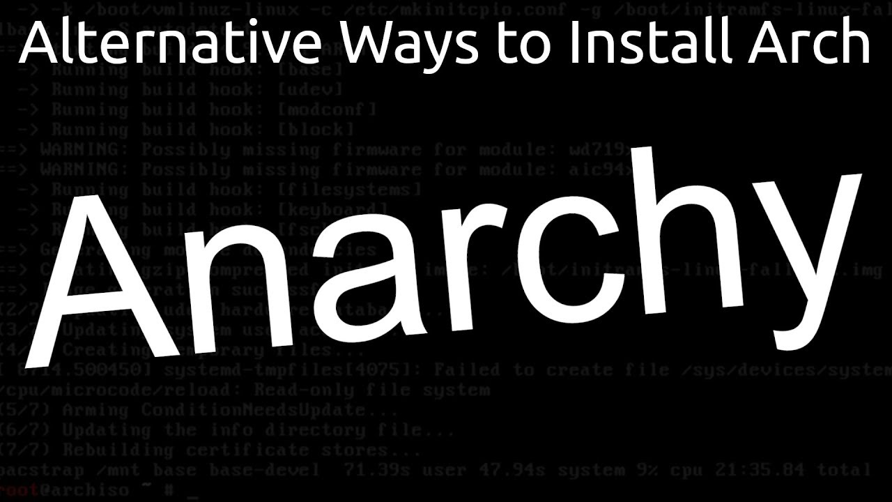 Alternative Ways to Install Arch: Anarchy Linux - YouTube