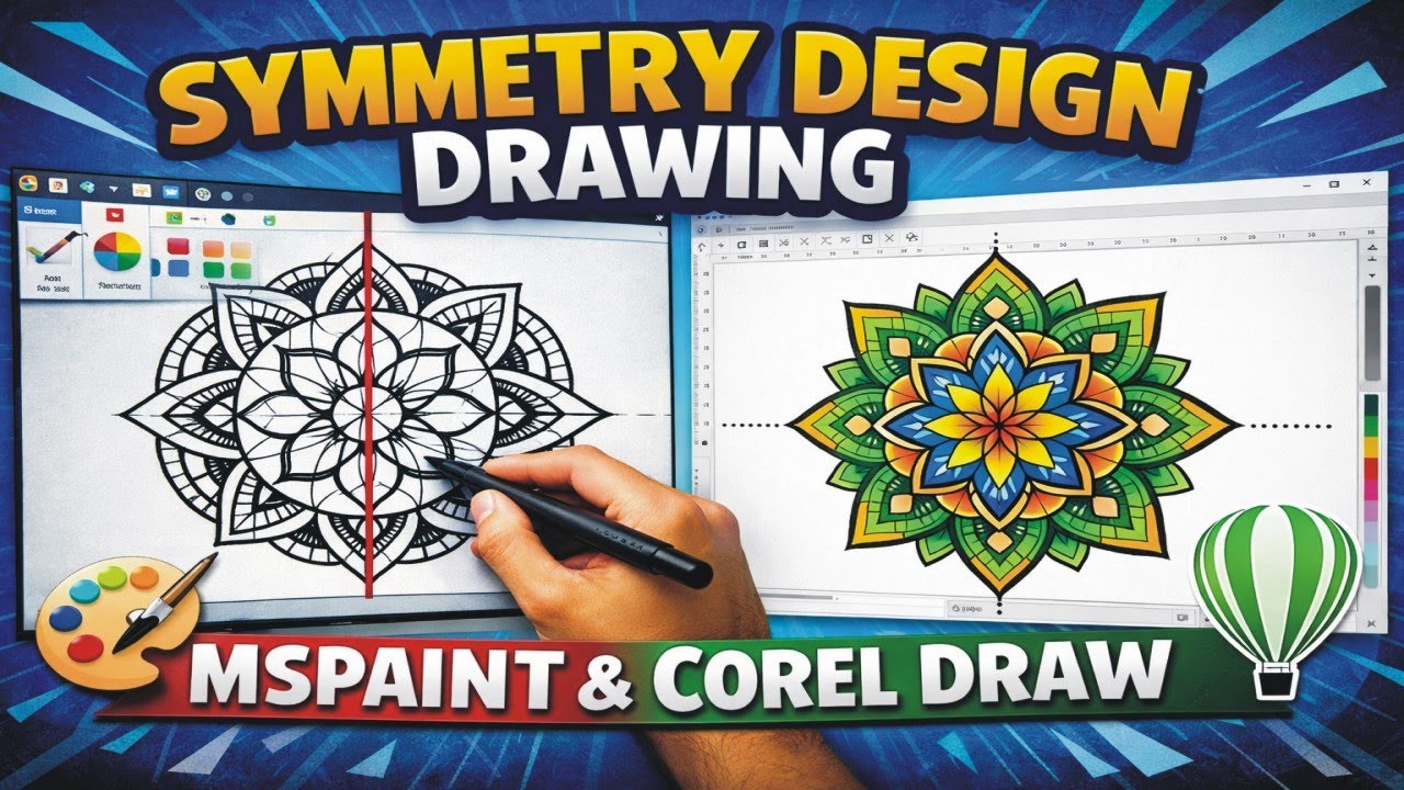Symmetry Design Drawing MsPaint CorelDraw | Lunar Computer College ...
