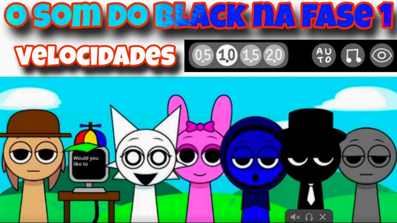 SPRUNKI MODDED! Black na fase 1 | Sprunki Modificado modo lento, normal ...