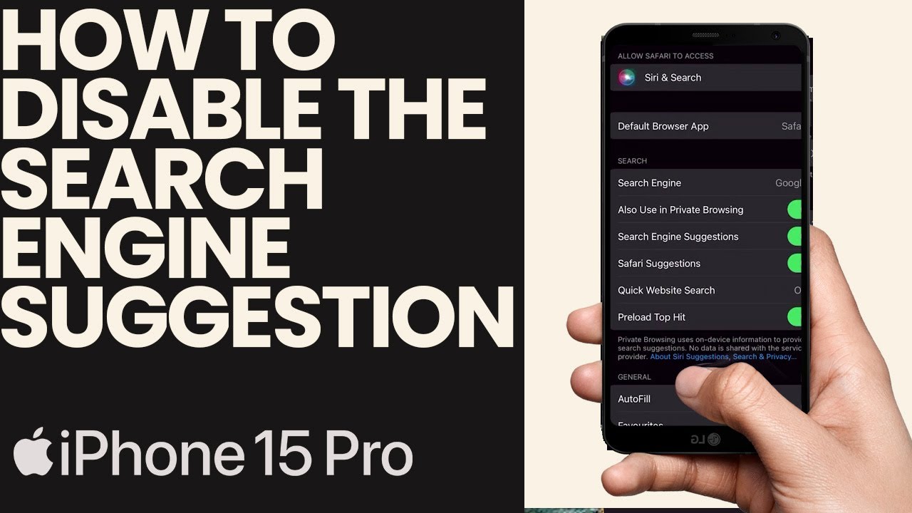 How to Disable the search Engine Suggestions on Iphone - YouTube