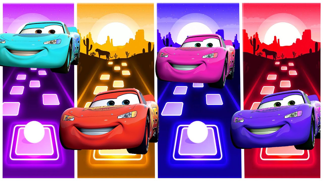 Lightning mcqueen vs Blue Mcqueen vs Purple Mcqueen vs Pink Mcqueen ...