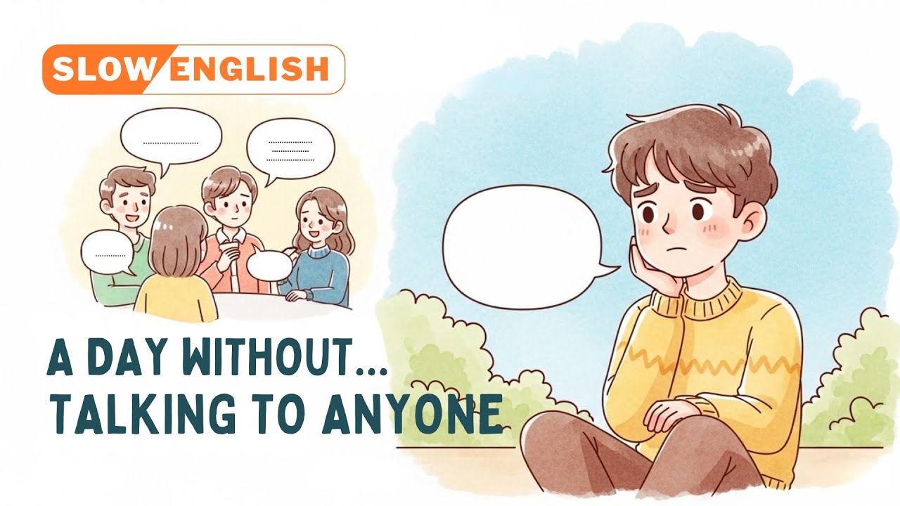 SLOW ENGLISH | A Day Without Talking to Anyone | Easy English for ...
