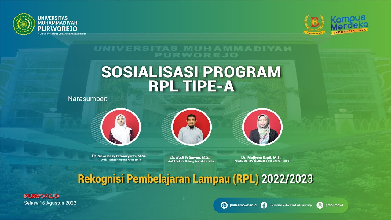 Sosialisasi Program Rekognisi Pembelajaran Lampau (RPL) bagi Calon ...