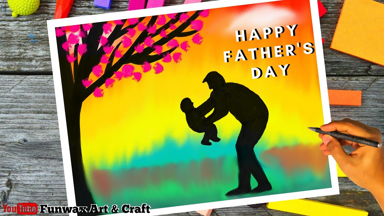 Drawing for Father's day | Happy Father's Day cute drawing | Love you ...