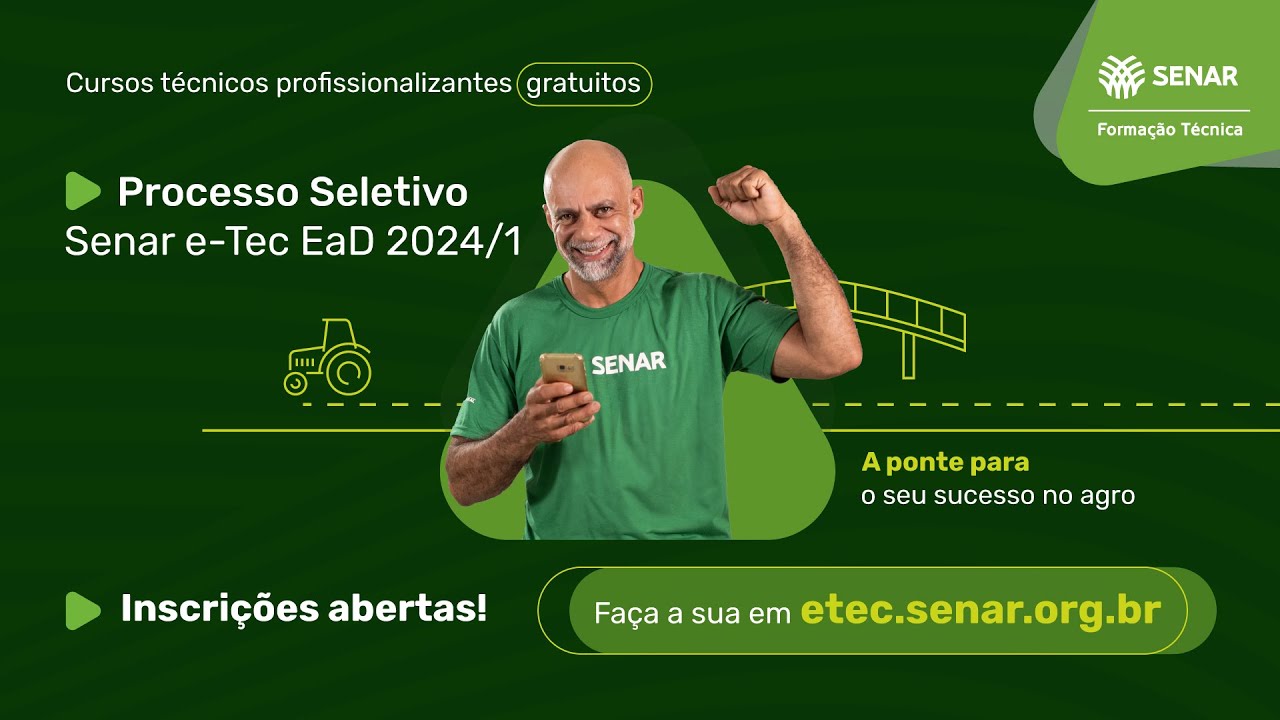 Conheça o Senar e-Tec: cursos técnicos gratuitos que conectam você com ...