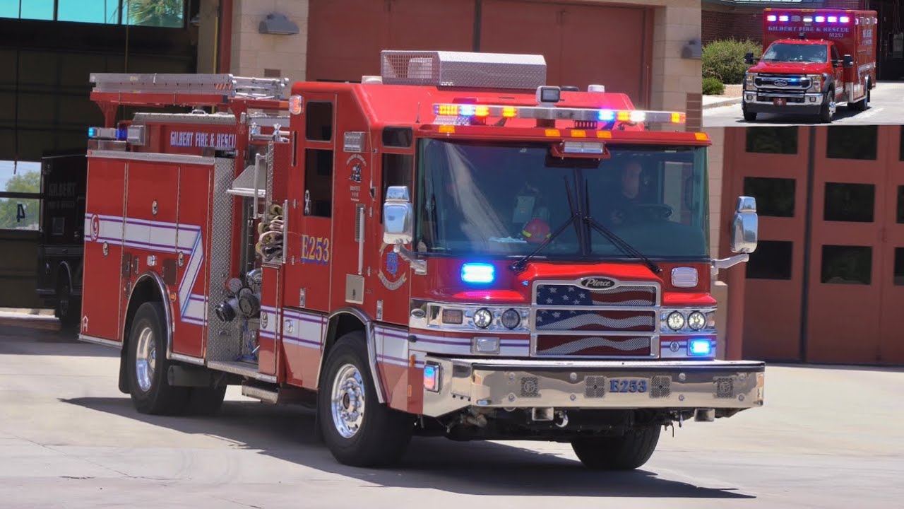 Gilbert Fire & Rescue Dept. Engine 253 & Medic 253 responding - YouTube