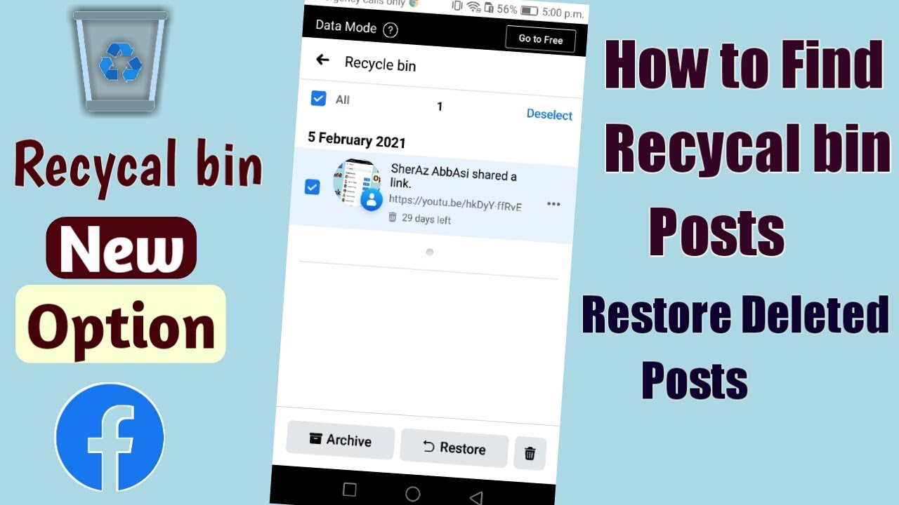 How to Recover Facebook Deleted Posts Move in Recycal bin?| How to Find ...