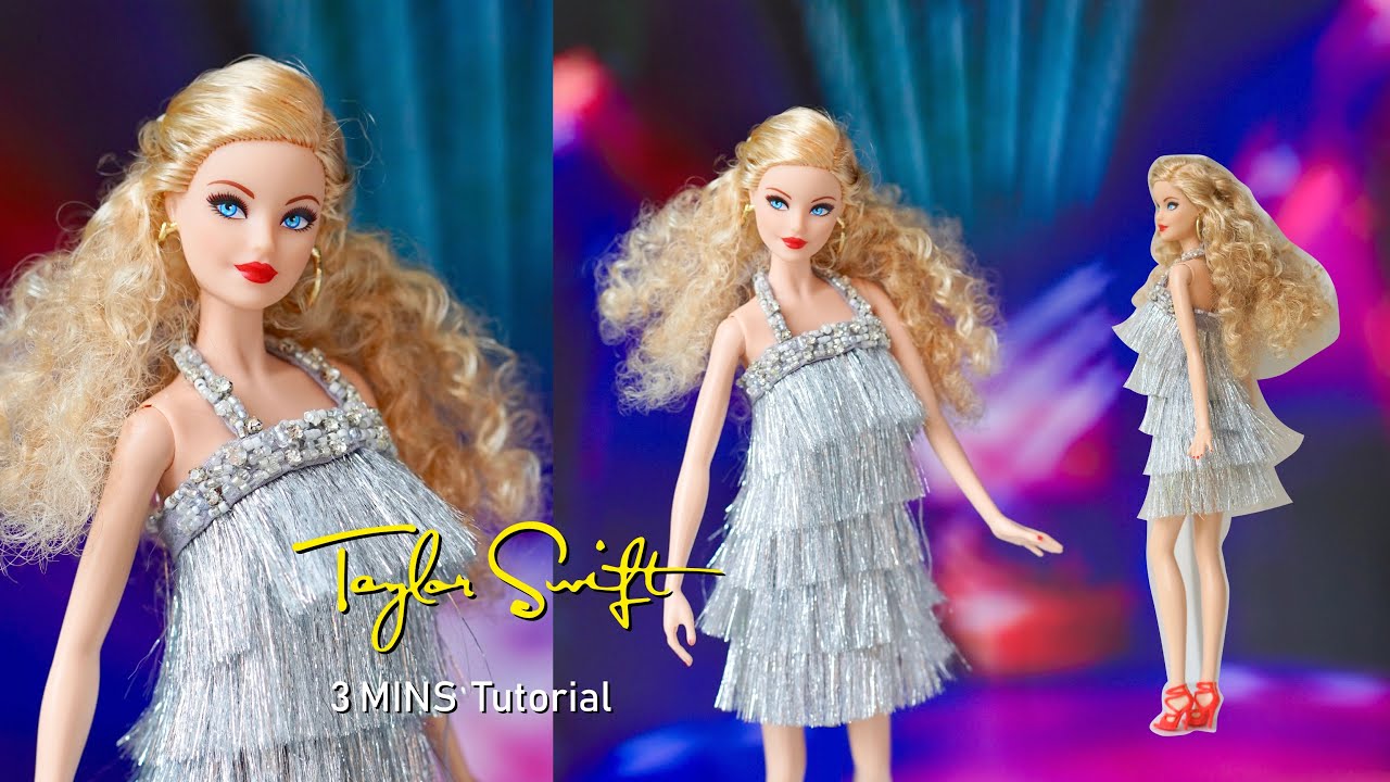 FREE pattern, DIY Taylor Swift style silver Fringe Dress, easy barbie ...