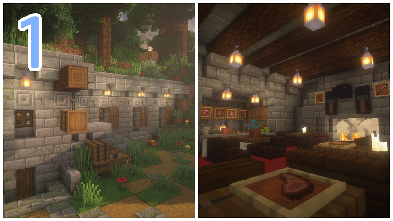 Minecraft | How to Build a Dwarven Inn - Part 1: Tavern - YouTube