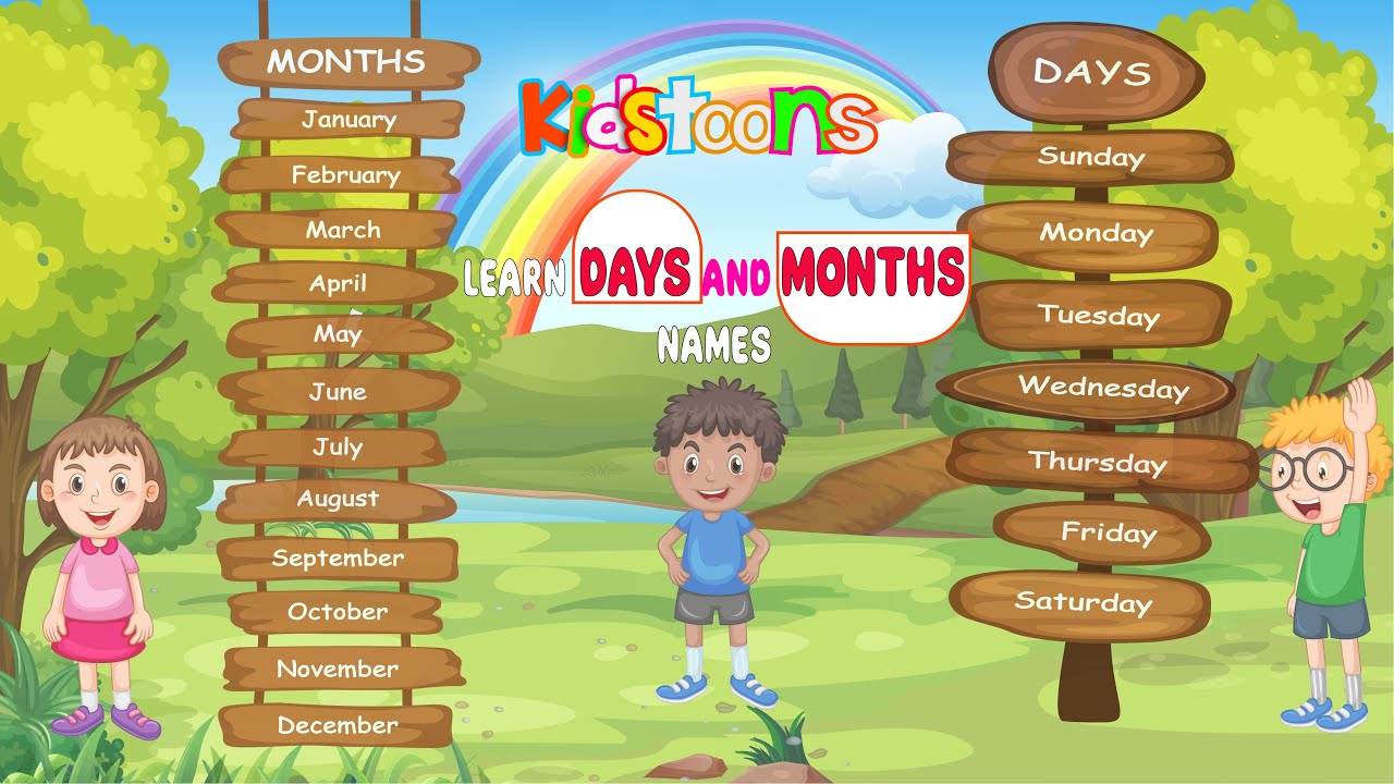 Learn Months of the years | Days of the week | Preschool Nursery Rhymes ...