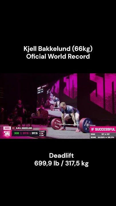 Kjell Bakkelund (66 kg) World Record Deadlift 317,5 Kilograms - YouTube