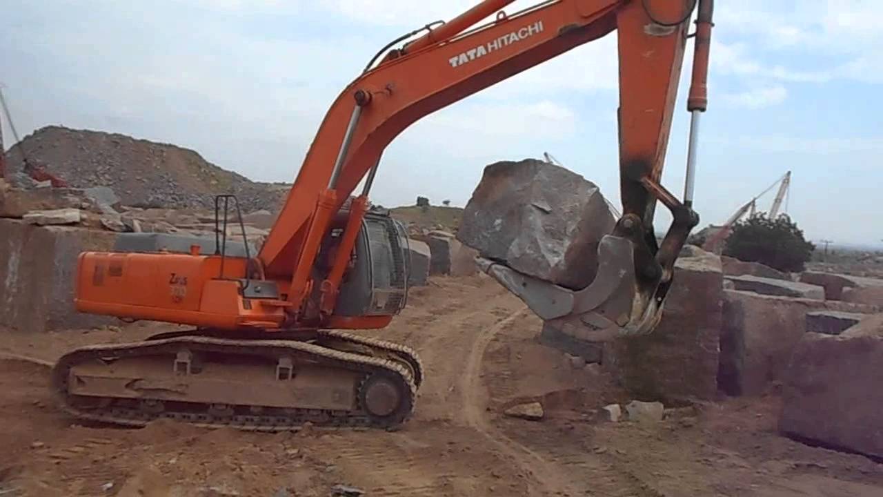 Tata Hitachi ZX 370 LCH Market Leader in Granite Handling - YouTube