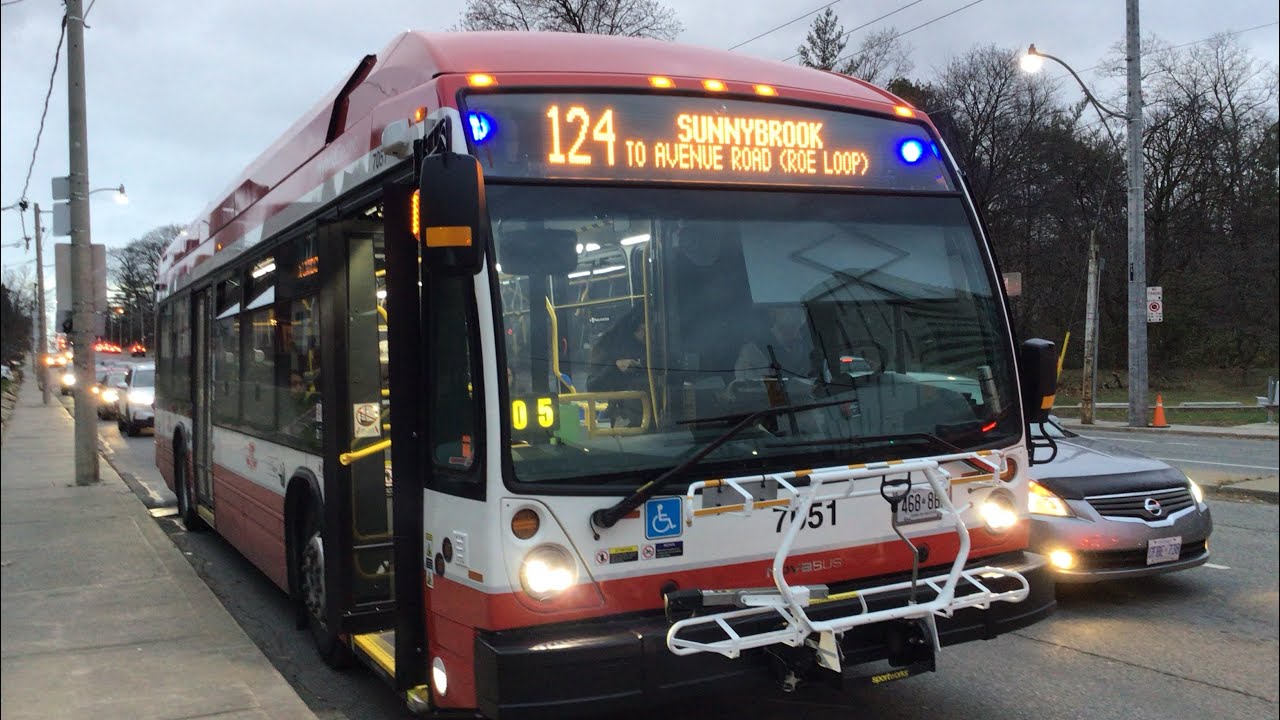 TTC Westbound Ride Video on 7051 on route 124 Sunnybrook to Melrose Ave ...