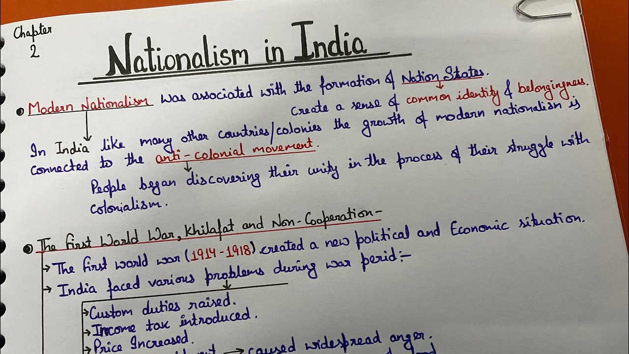 Class-10|History| Ch-2 (Nationalism in India) [Part 1]Handwritten Notes ...