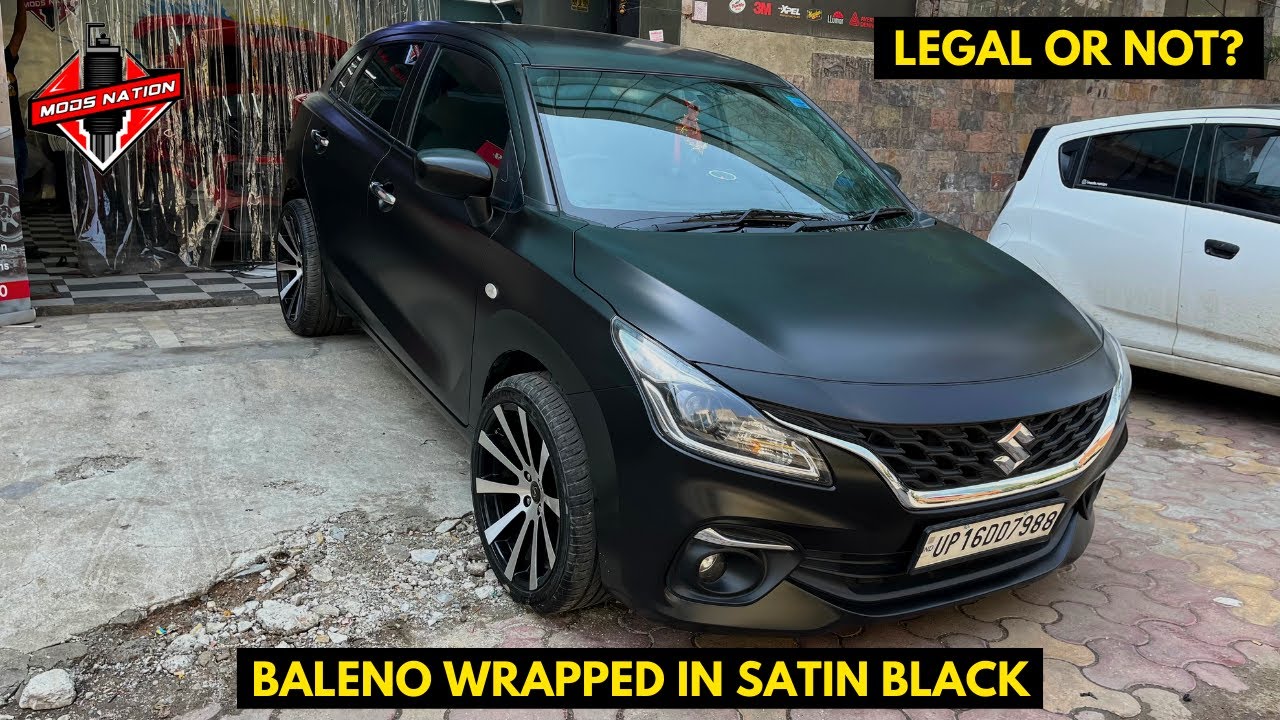 All New BATMOBILE is here! Suzuki Baleno Wrapped in Satin Black | Car ...