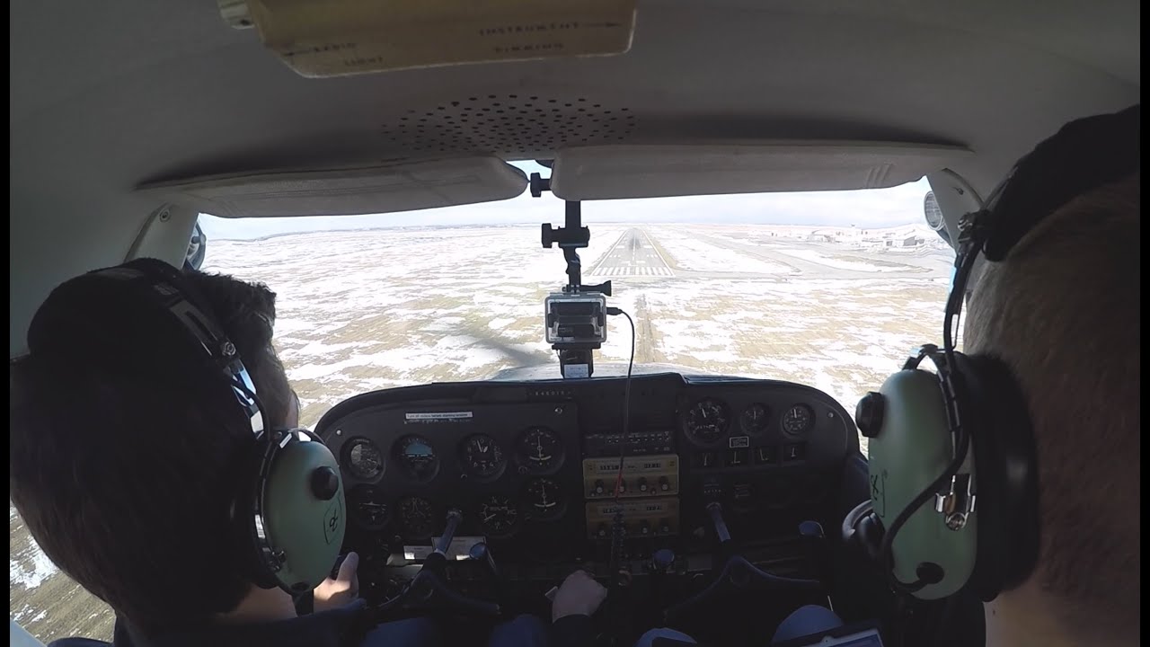 C172 Cockpit Landing Grand Forks International Airport - YouTube