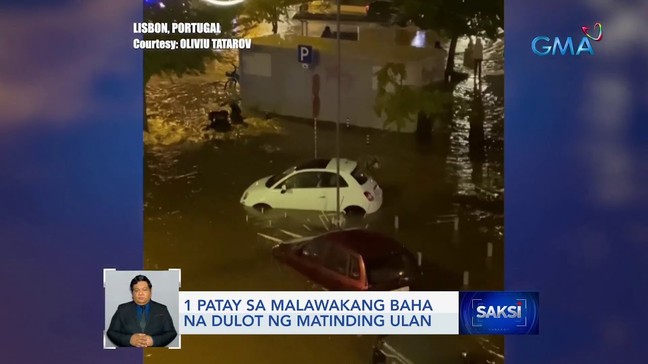 1 patay sa malawakang baha na dulot ng matinding ulan sa Lisbon | Saksi ...